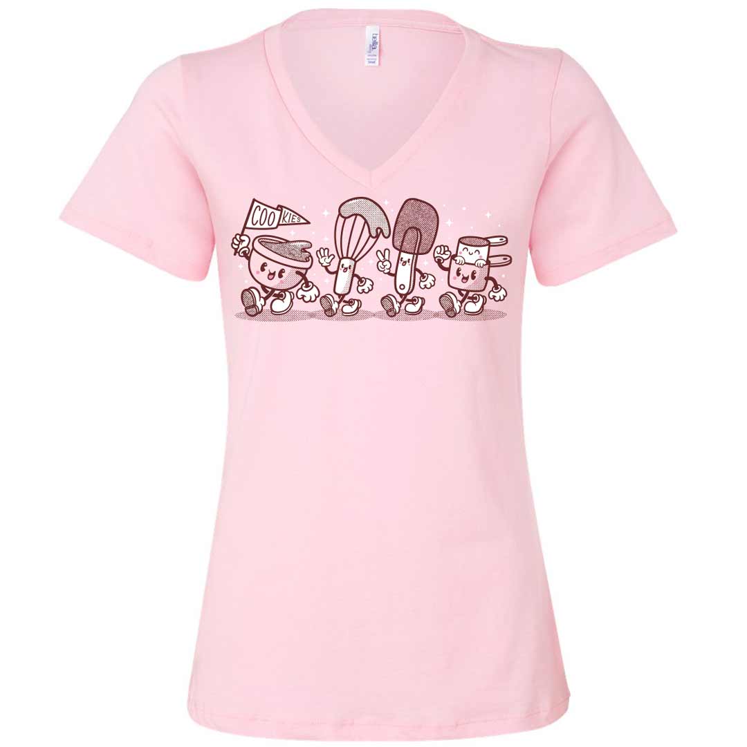 Baking Tools Parade Ladies V-Neck T-Shirt