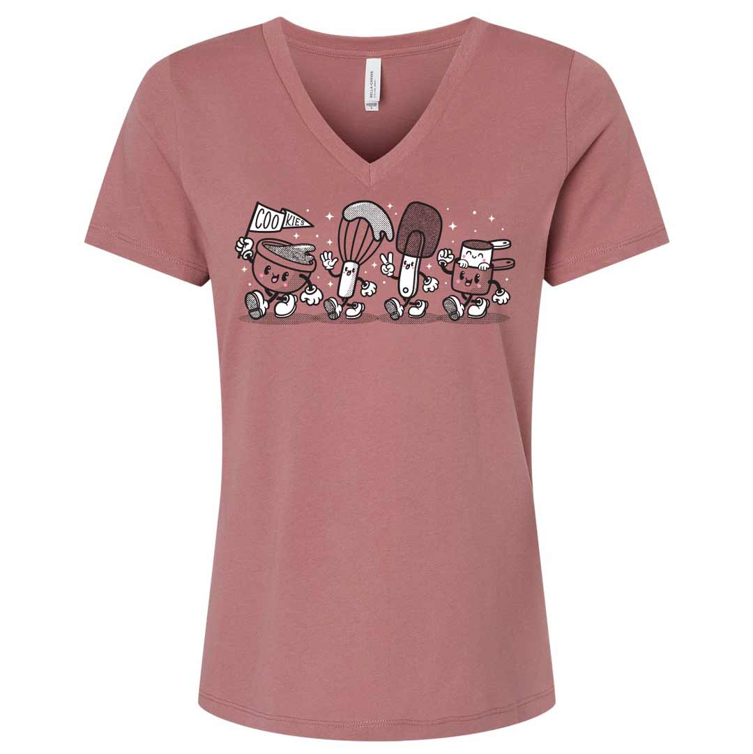 Baking Tools Parade Ladies V-Neck T-Shirt