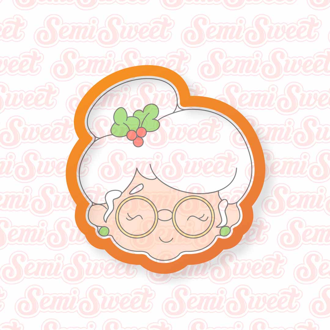 Cookie Mrs. Claus Head Cookie Cutter