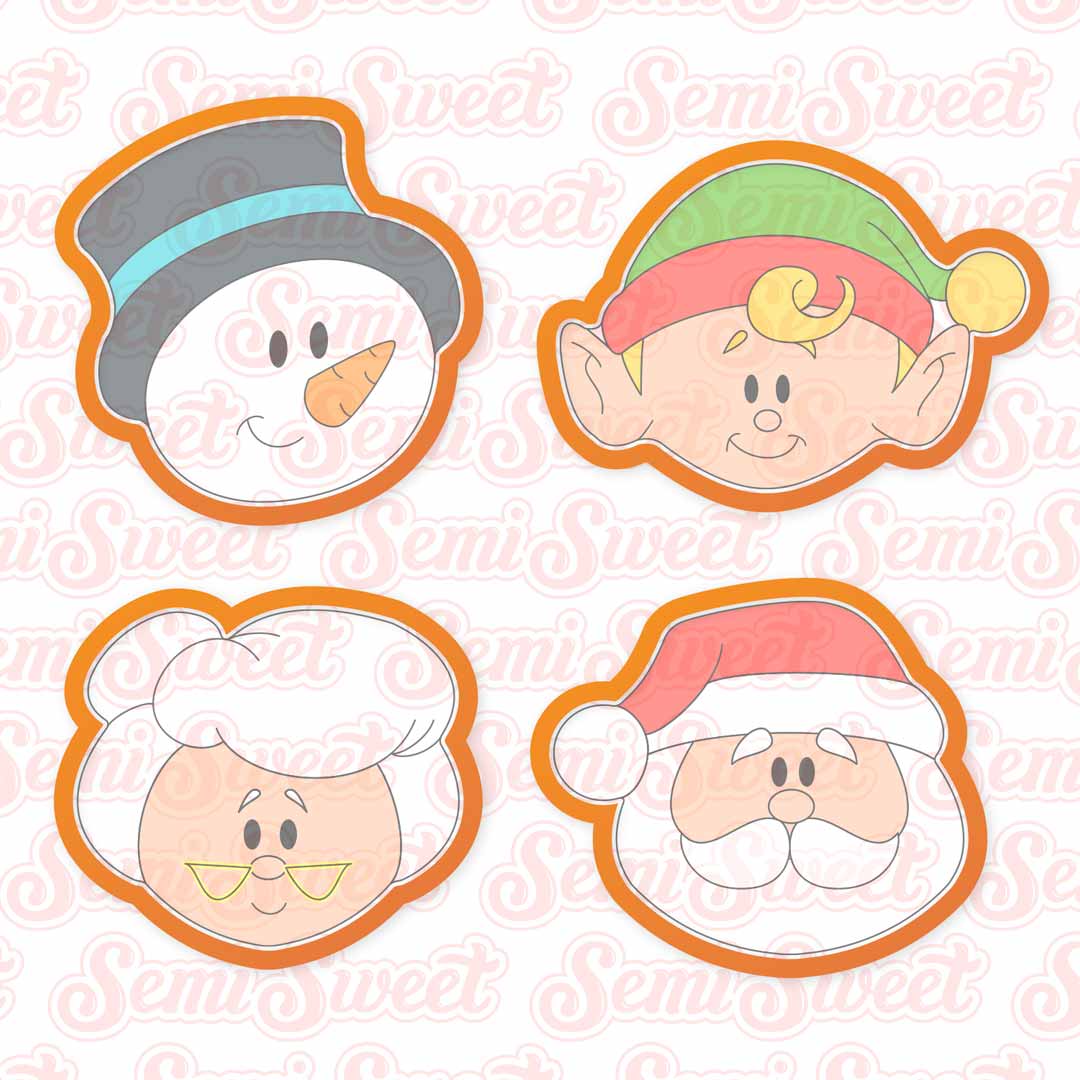 North Pole Series Head Cookie Cutters